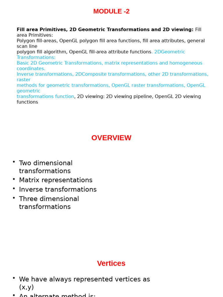 2D Geometric Transformations Guide | PDF | 2 D Computer Graphics ...