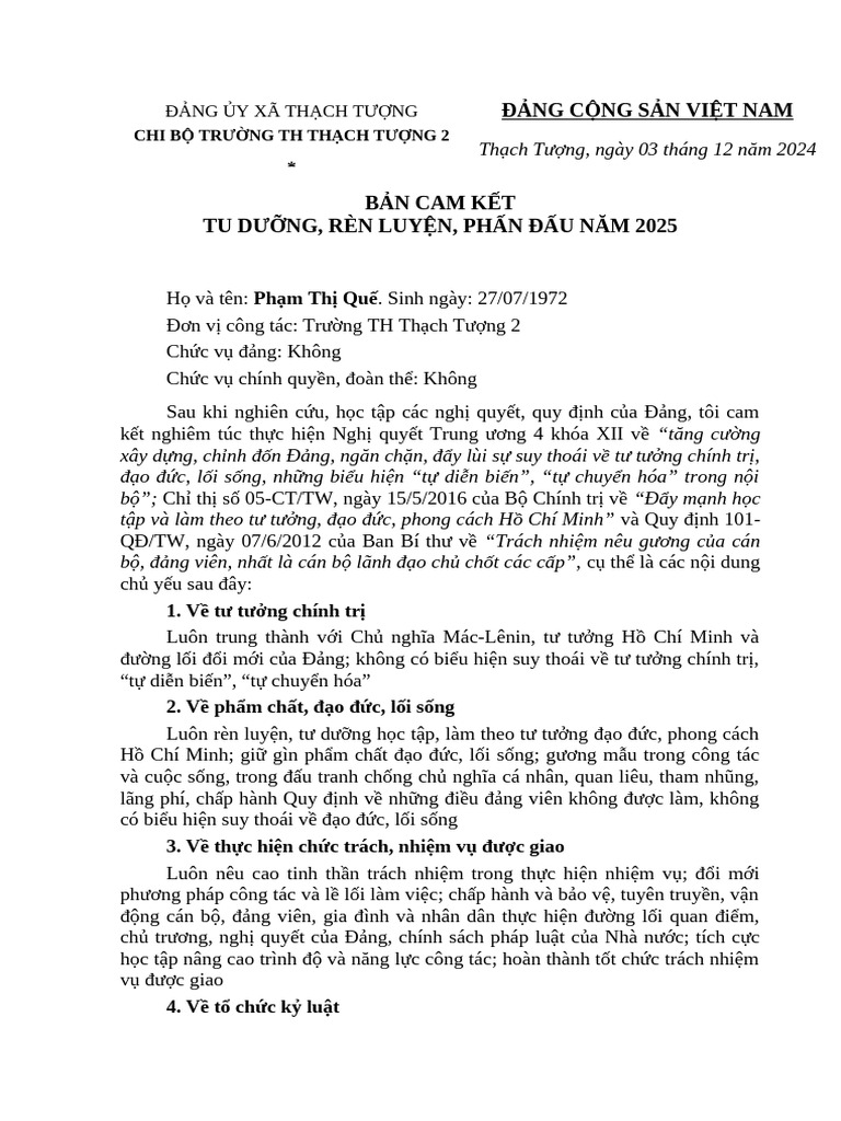 Mau BS - Ban Cam Ket Tu Duong, Ren Luyen | PDF