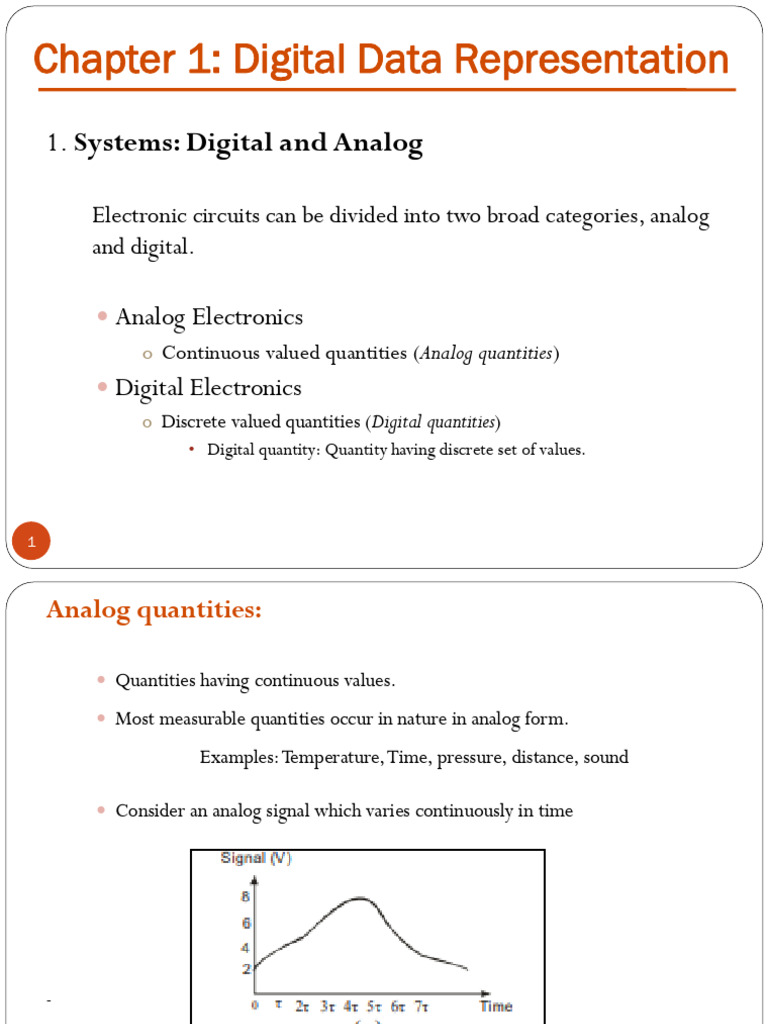 Lecture 1 | PDF | Digital To Analog Converter | Analog Signal