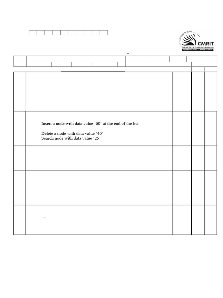 IAT-II Manju Mam BCS304 Data Structures and Applications Feb-2024-V N Manju | PDF | Queue ...