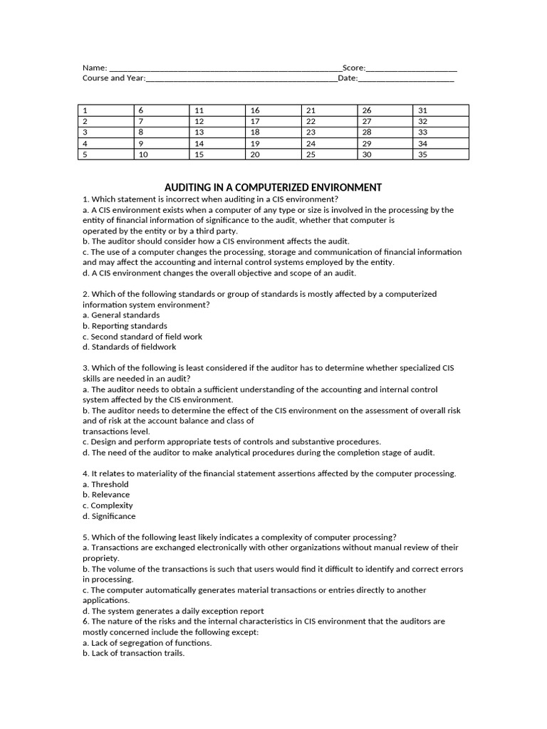 Auditing in A CIS Environment | PDF | Computer Network | Audit
