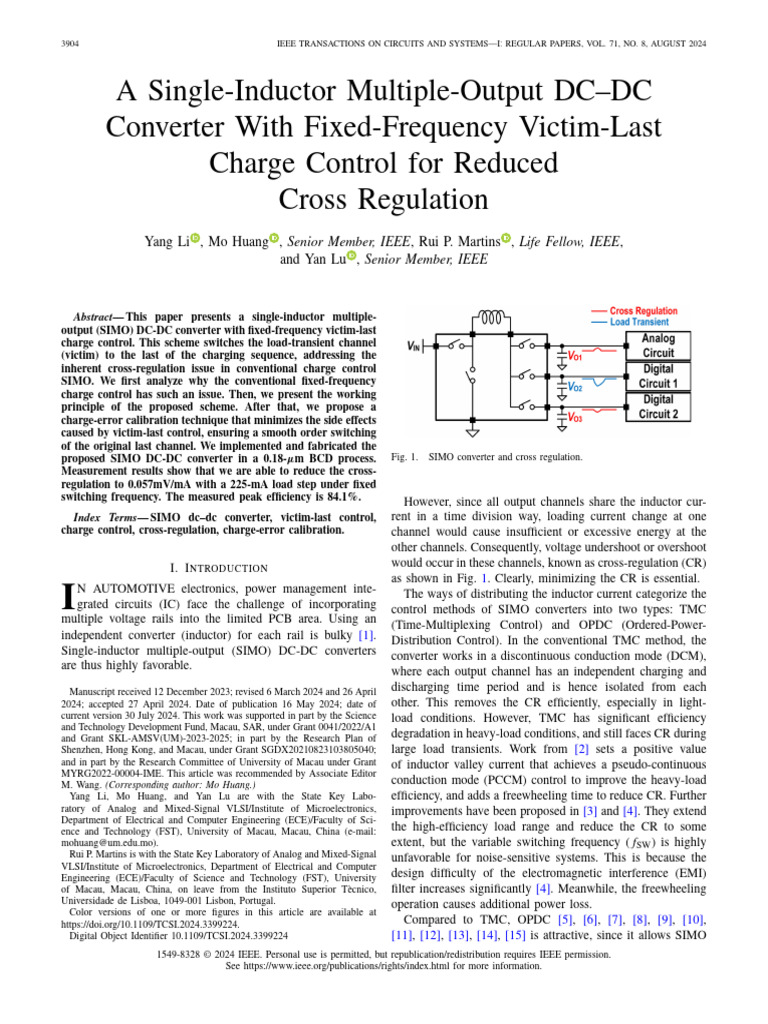 A Single-Inductor Multiple-Output DCDC Converter With Fixed-Frequency ...
