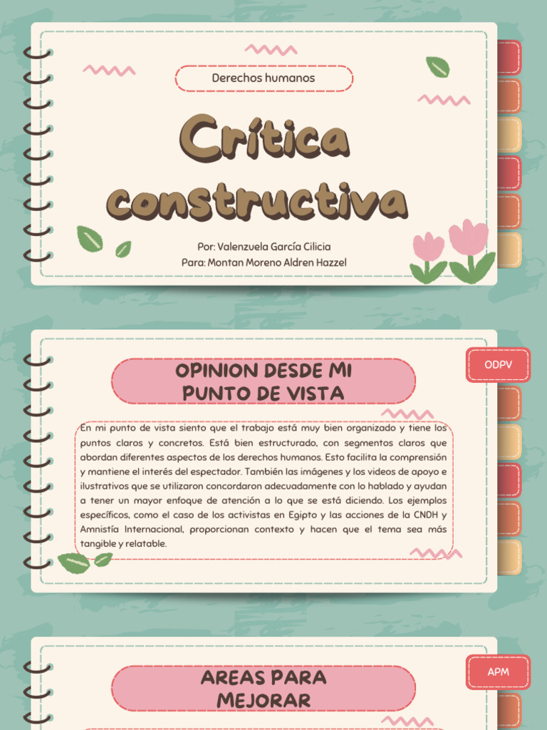 Crítica constructiva Cilicia Valenzuela García, hacia Aldren Hazzel Montan Moreno.pdf | PDF ...