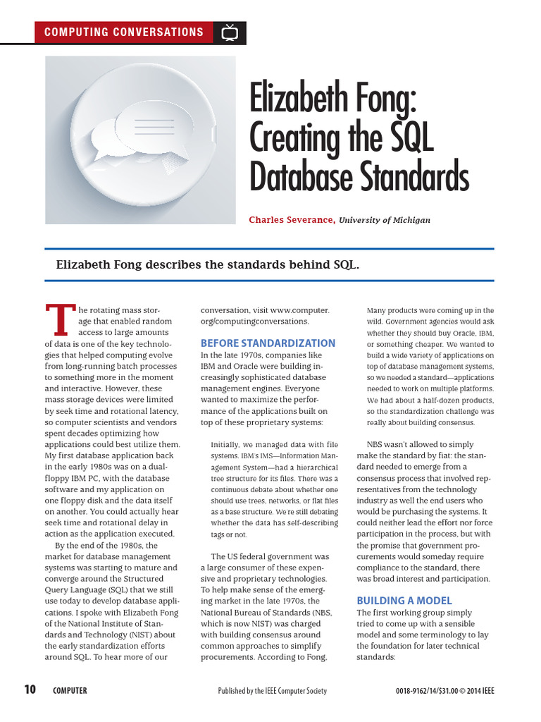 SQL Database Standards History | PDF | Sql | Databases