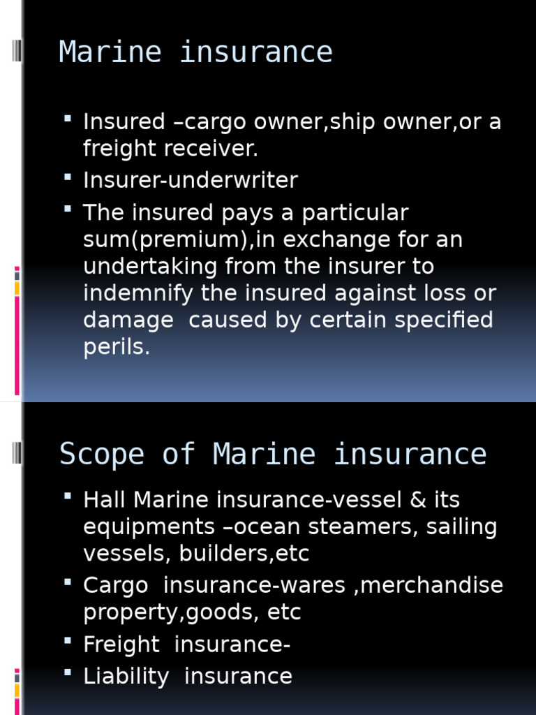 Comprehensive Guide to Marine Insurance | PDF