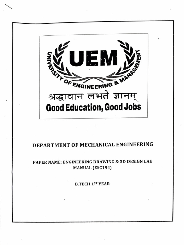 Engineering Drawing & 3D Design Lab Manual | PDF | Circle | Euclid