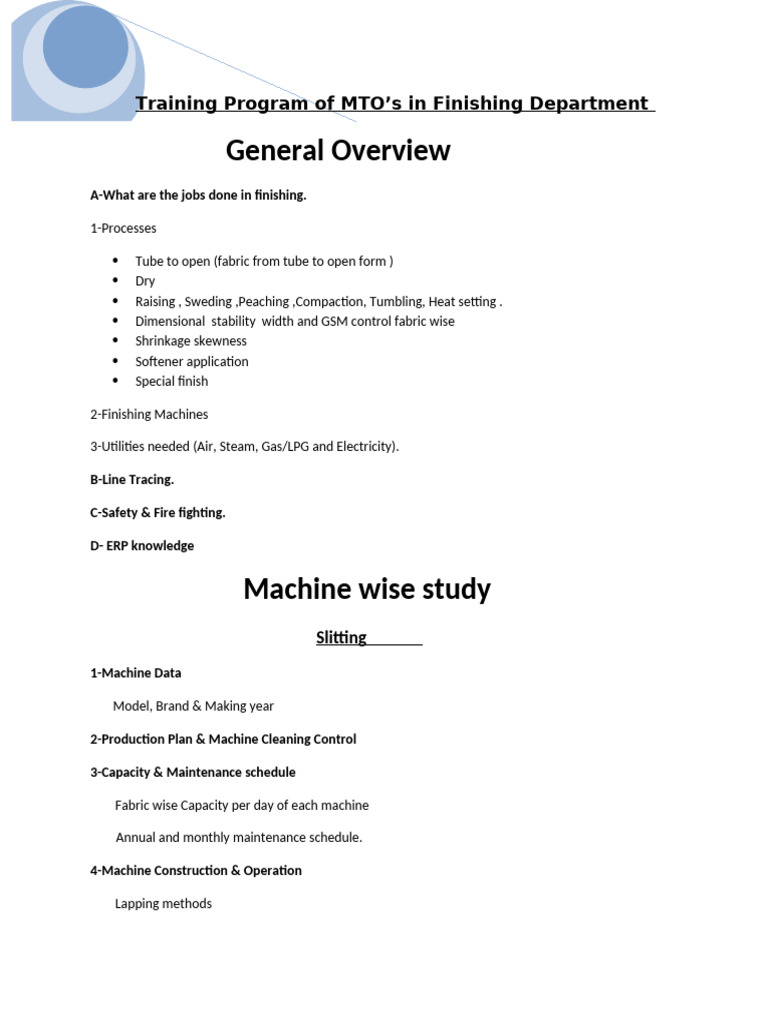 Finishing Training | PDF | Textiles | Clothes Dryer