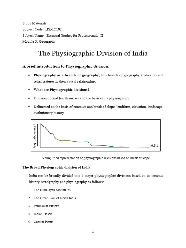 2_Physiography of India and Himalaya | PDF | Himalayas | Plate Tectonics