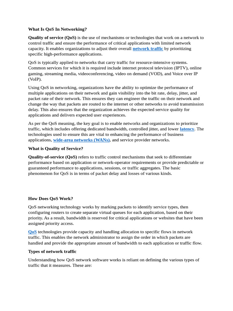 Network Qos and Application QOS | PDF | Quality Of Service | Computer ...