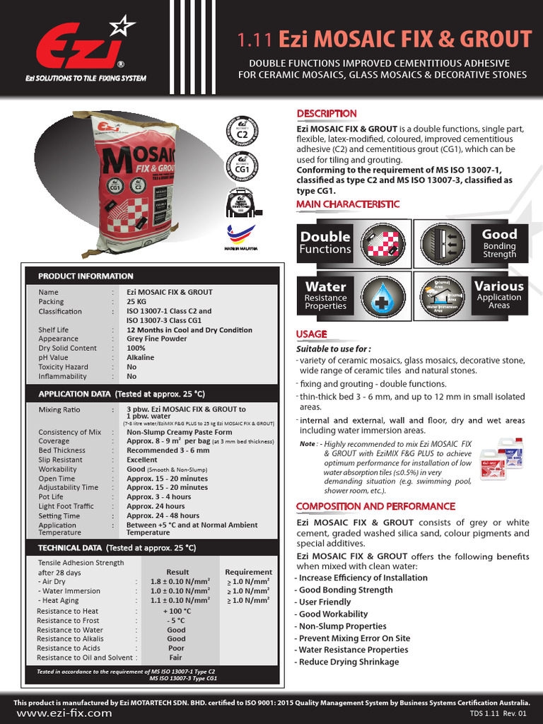 Ezi Tiles Fixing and Grouting | PDF | Tile | Water