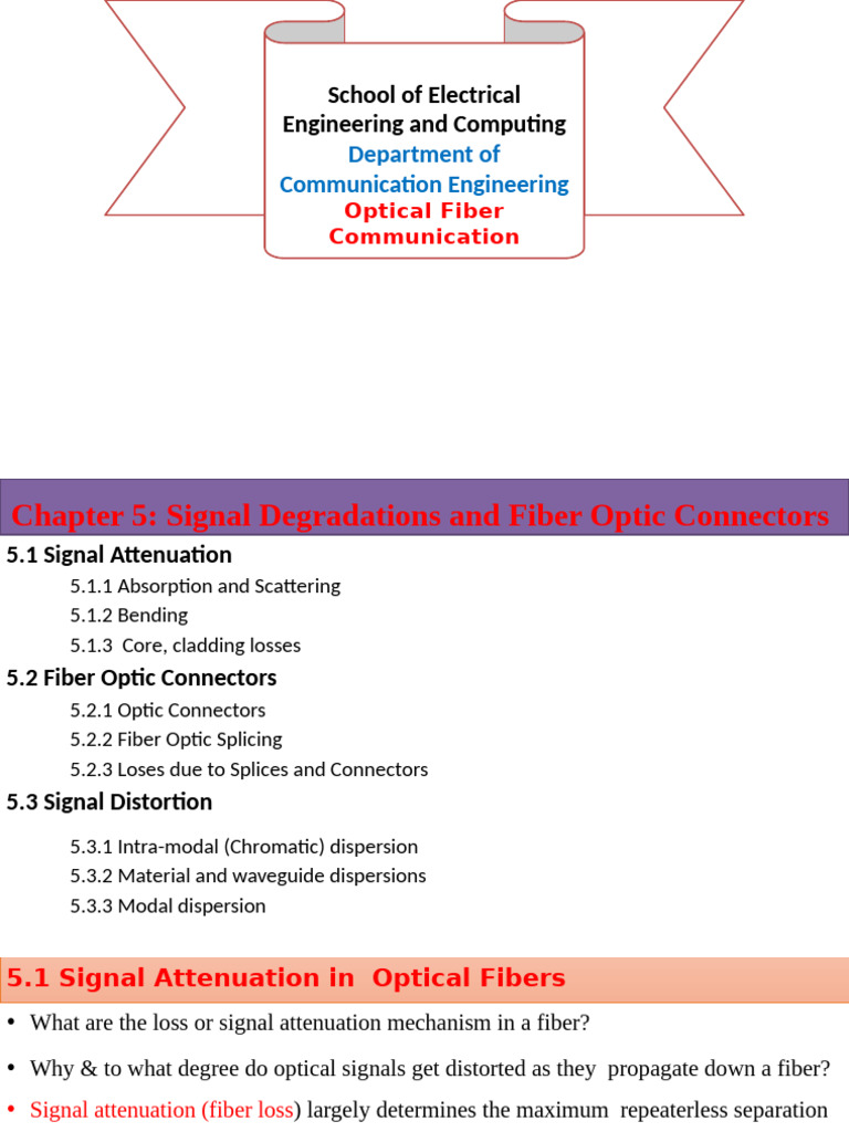 Signal Degradation in Optical Fibers | PDF | Dispersion (Optics ...