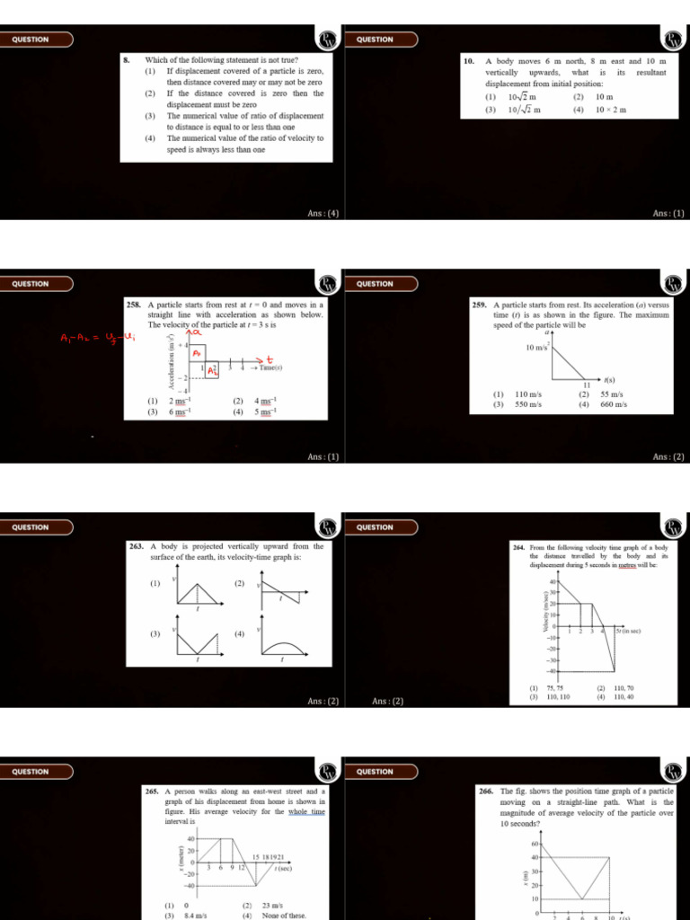 Kinematics pyq | PDF