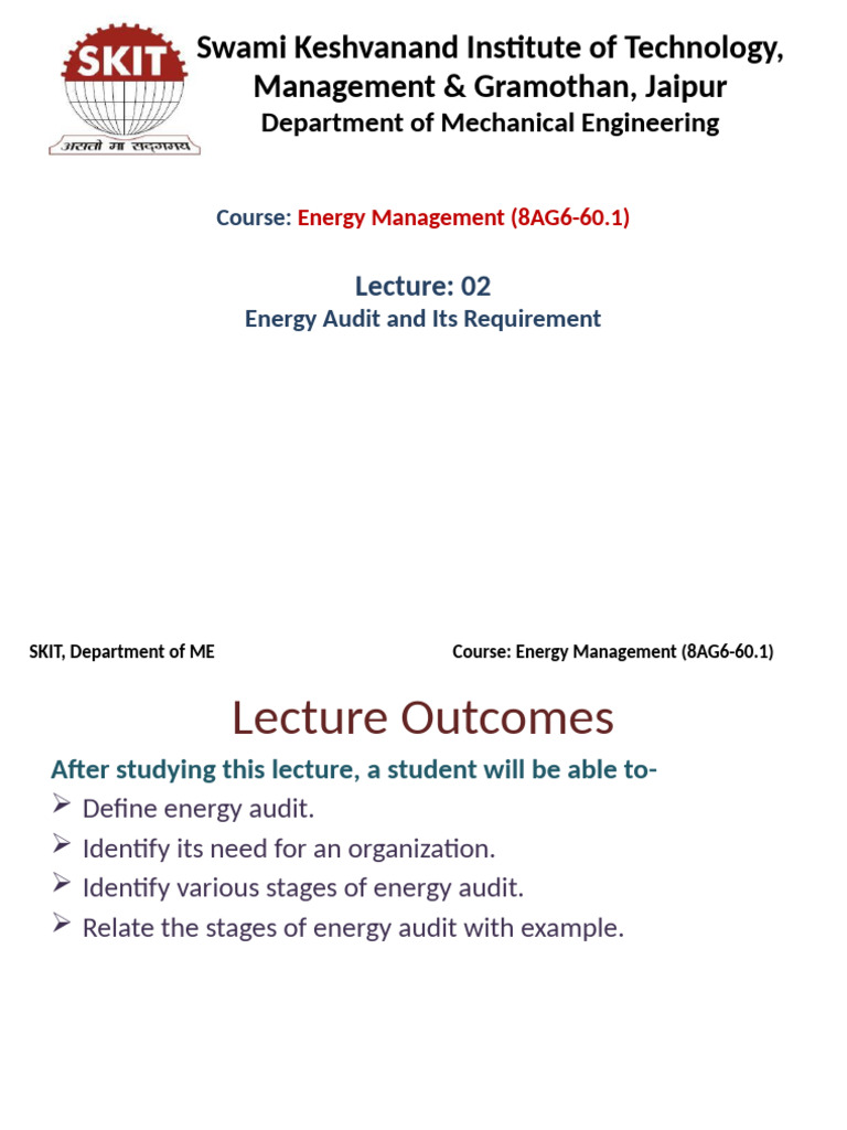 L2 Energy Audit and Its Requirement | PDF | Energy Management | Energy ...