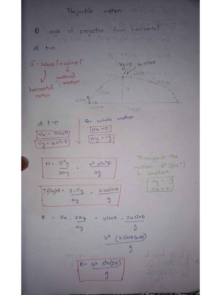 Physics PROJECTILE MOTION AND RELATIVE MOTION | PDF