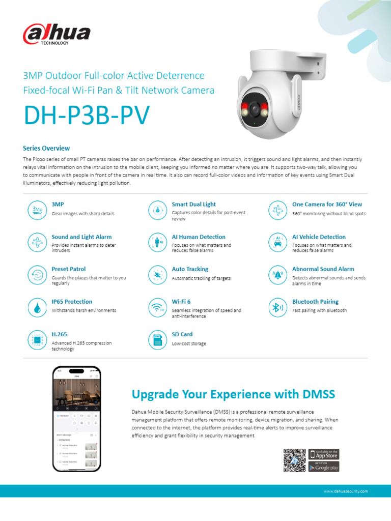 Dahua DH-P3B-PV Network Camera Overview | PDF | Camera | Surveillance