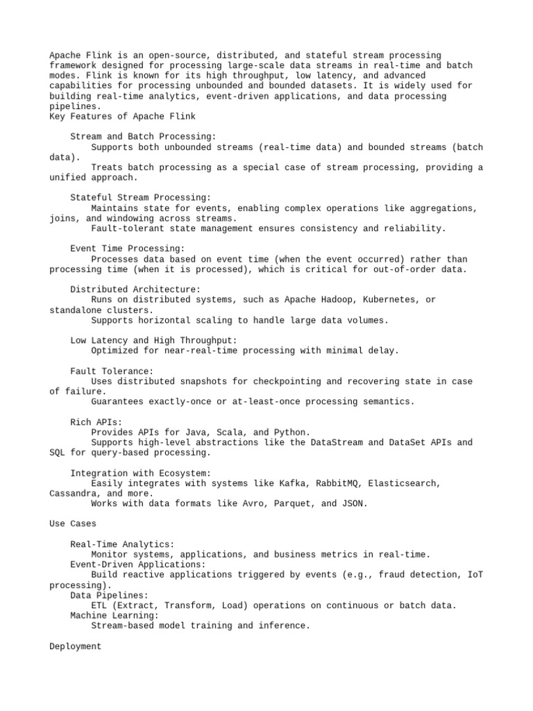 Apache Flink Is An Open-Source, Dis | PDF | Data Management | Computer Architecture