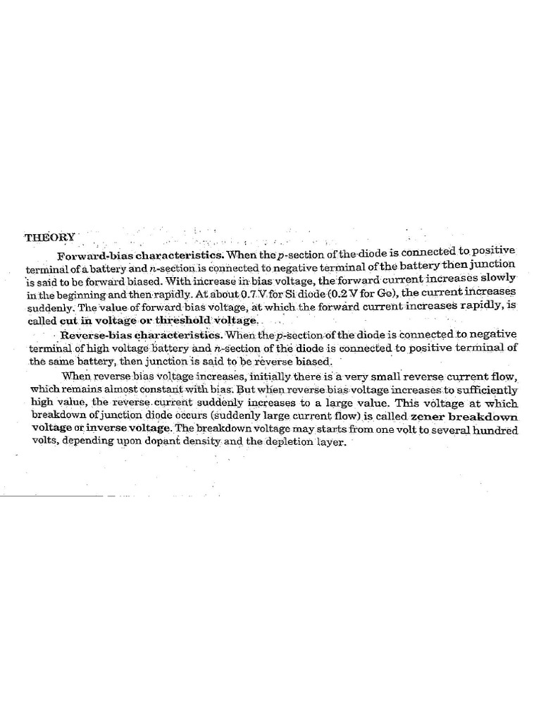 Experiment No 6 Vi Characteristics of PN Junction | PDF