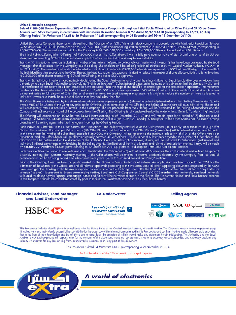 United Electronics Co | PDF | Riyadh | Dividend
