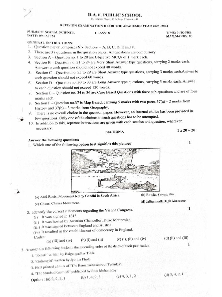 10 Social Science 23 Question Paper | PDF