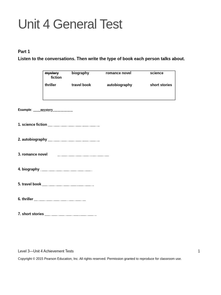 TN3 Unit 4 Assessment | PDF