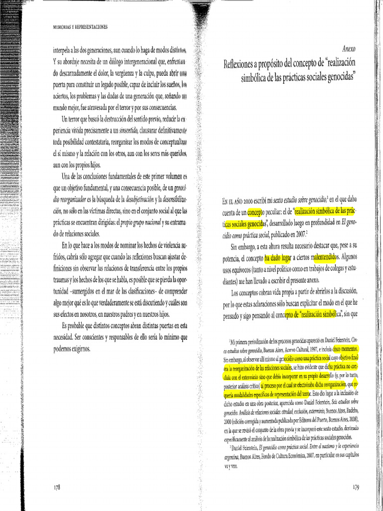 Feierstein-Memorias-y-Representacion Anexo | PDF