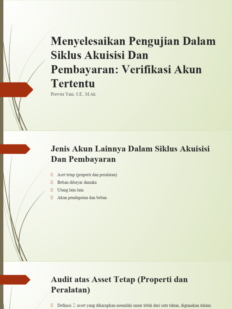 Menyelesaikan Pengujian Dalam Siklus Akuisisi Dan Pembayaran Verifikasi ...