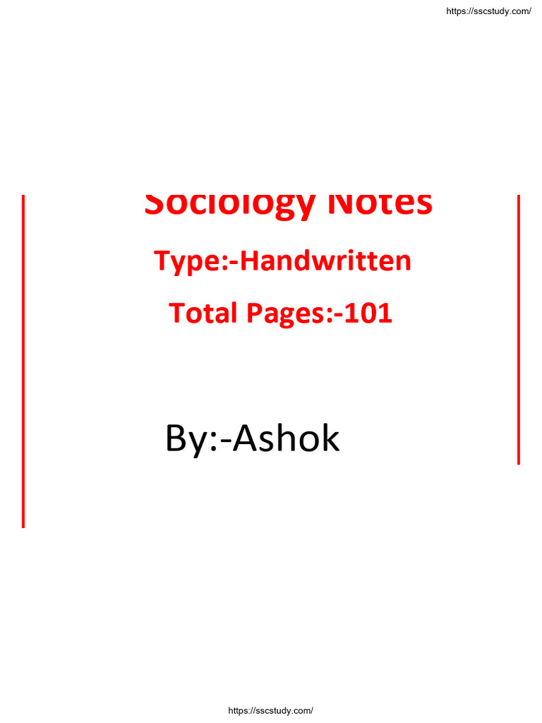 Sociology Notes | PDF