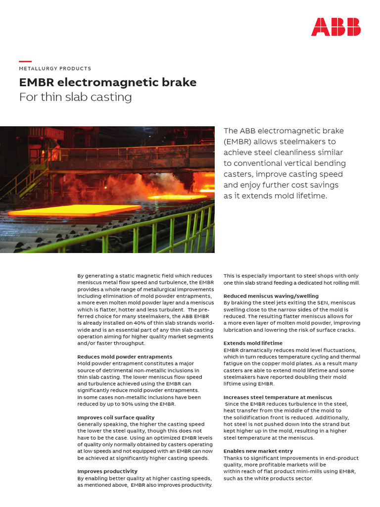 EMBR Electromagnetic Brake For Thin Slab Casting | PDF | Metals | Materials
