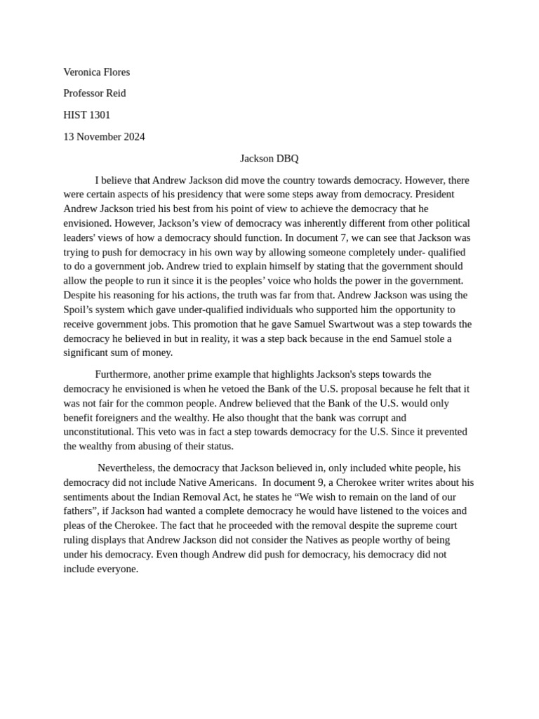 Jackson DBQ | PDF