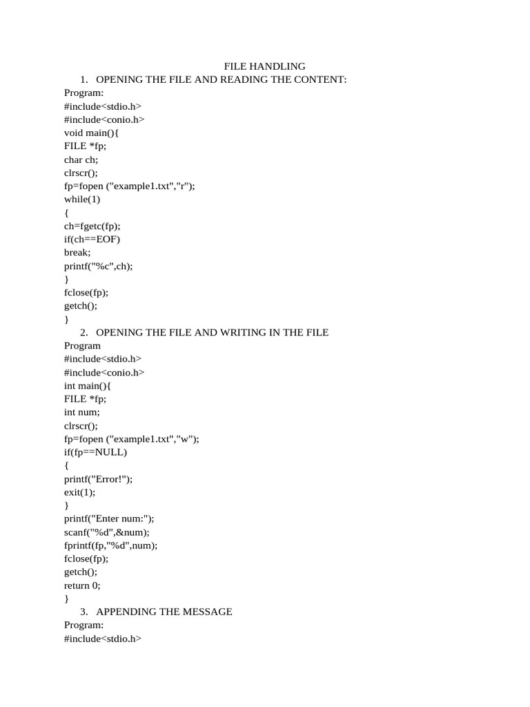 FILE HANDLING | PDF | Pointer (Computer Programming) | Software Engineering FILE HANDLING | PDF | Pointer (Computer Programming) | Software Engineering