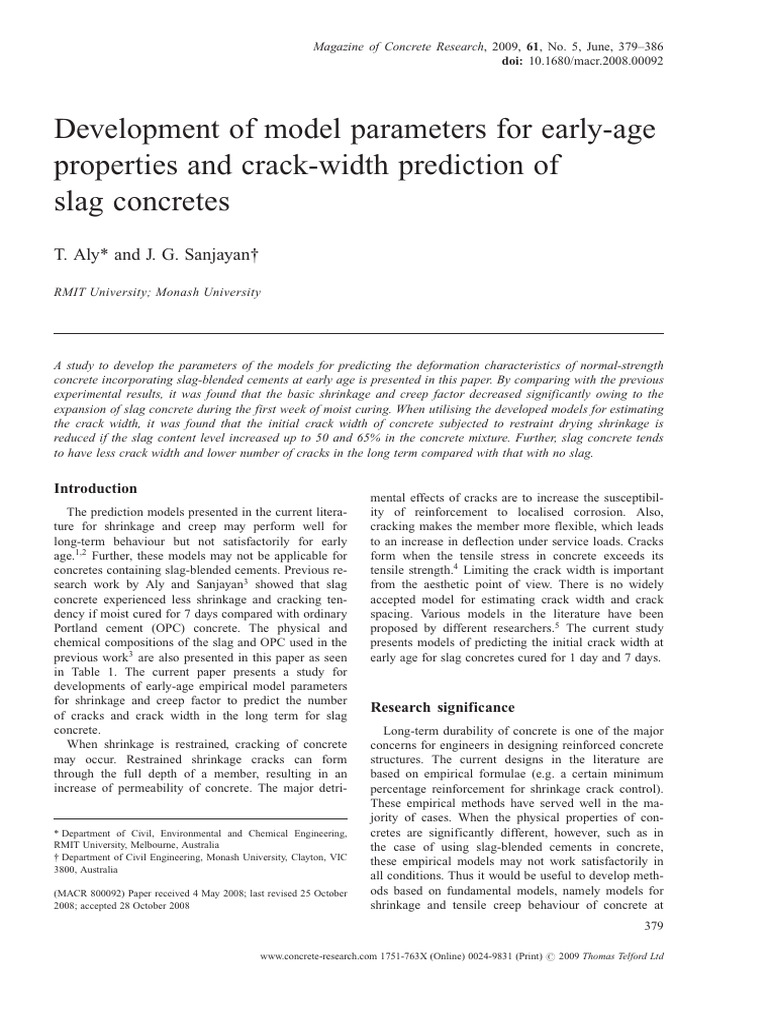 aly2009 | PDF | Concrete | Fracture