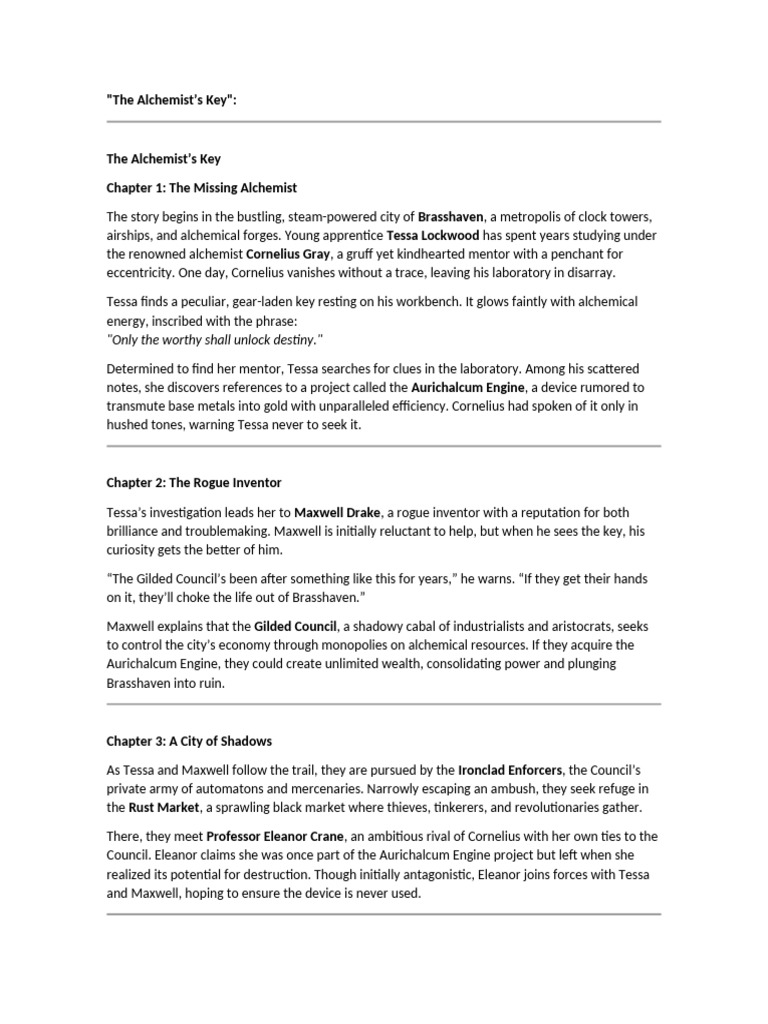 The Alchemist Key | PDF