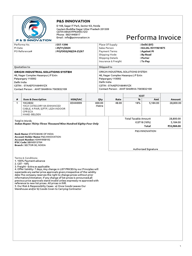 Pi-Origin Industrial Solutions System | PDF | Economy Of India | Taxation