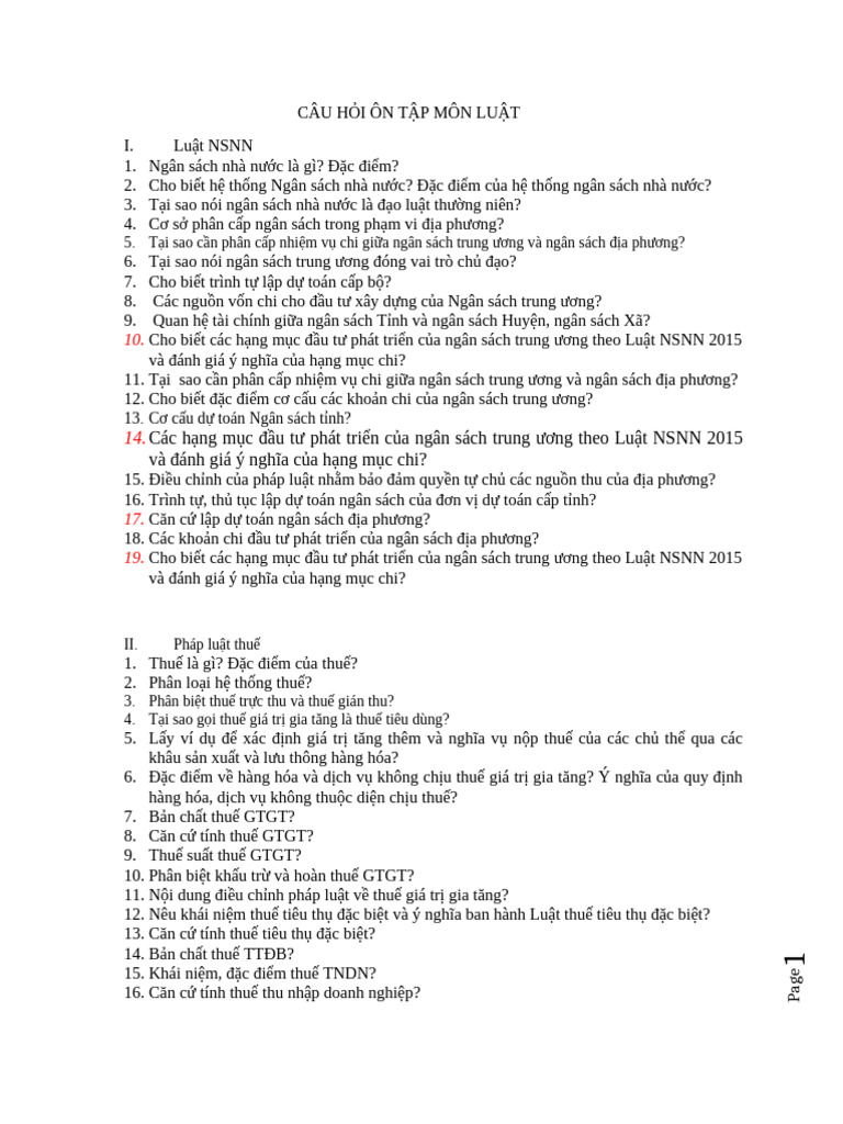 Câu hỏi On tap Luat TC NH CLC | PDF