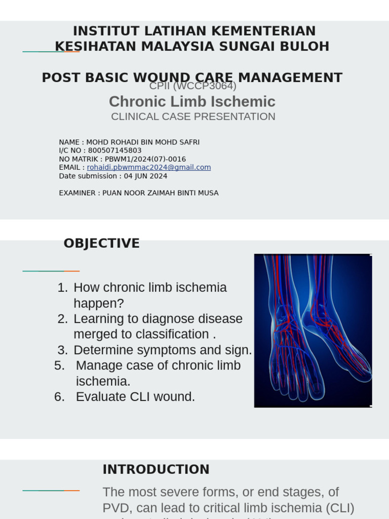 Study Case 1 Presentation | PDF | Wound | Ischemia