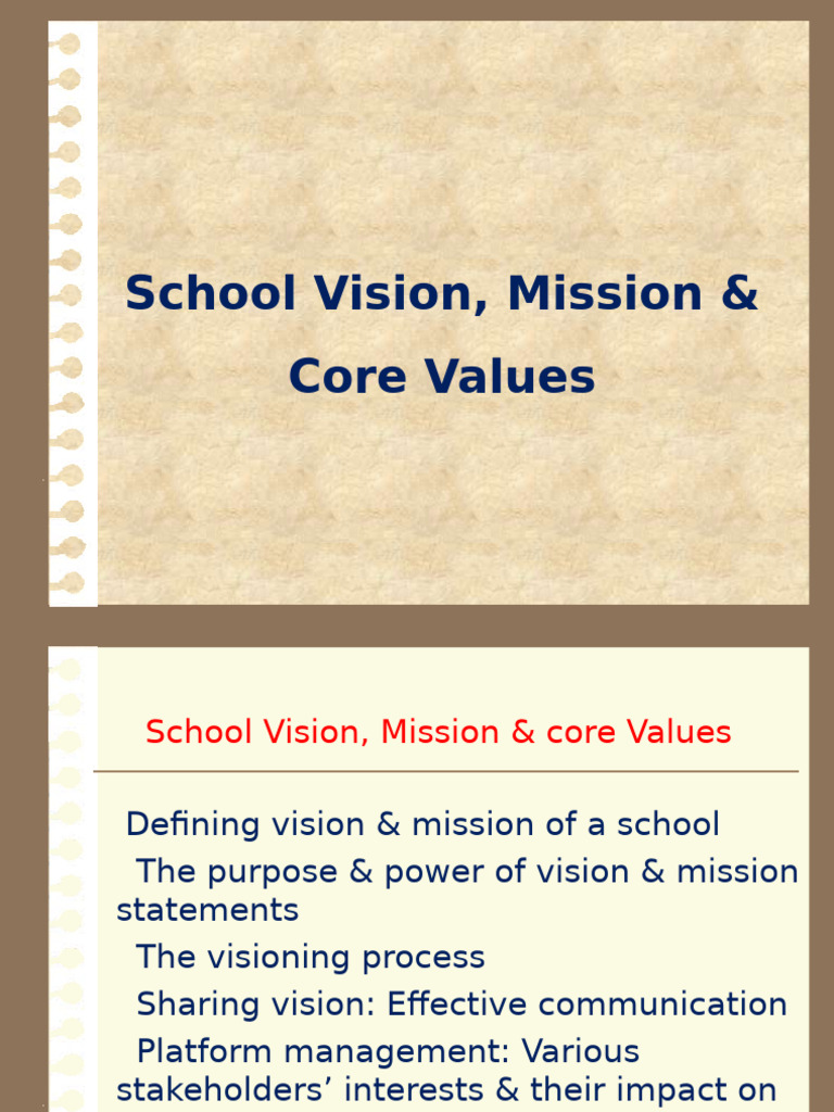 School Vision and Mission Development | PDF | Strategic Planning ...