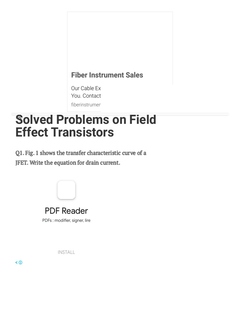 Solved Problems On Field Effect Transistors - Electronics Post | PDF | Electronic Circuits ...