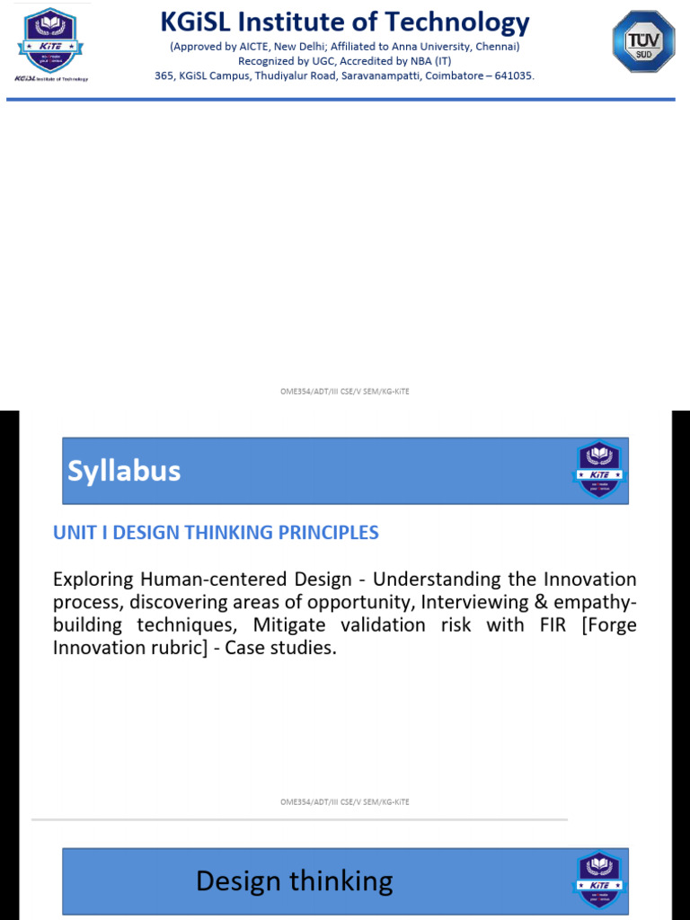 Unit 1- ADT | PDF | Usability | Design Thinking
