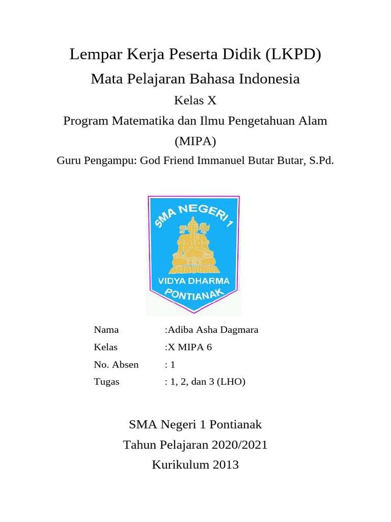 LKPD Lho 123 (3) Adiba Asha Dagmara Xmipa 6 | PDF