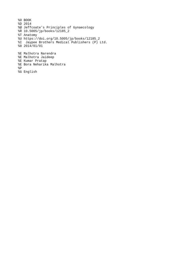 Anatomy in Jeffcoate's Gynaecology | PDF