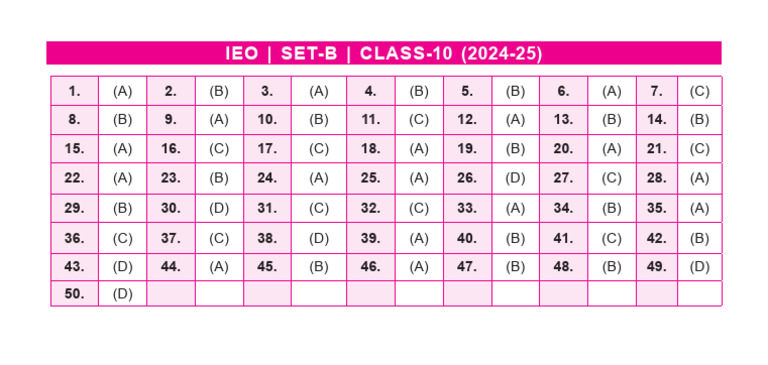 Ieo Set-b Answer Key Class-10 2024-25 | PDF