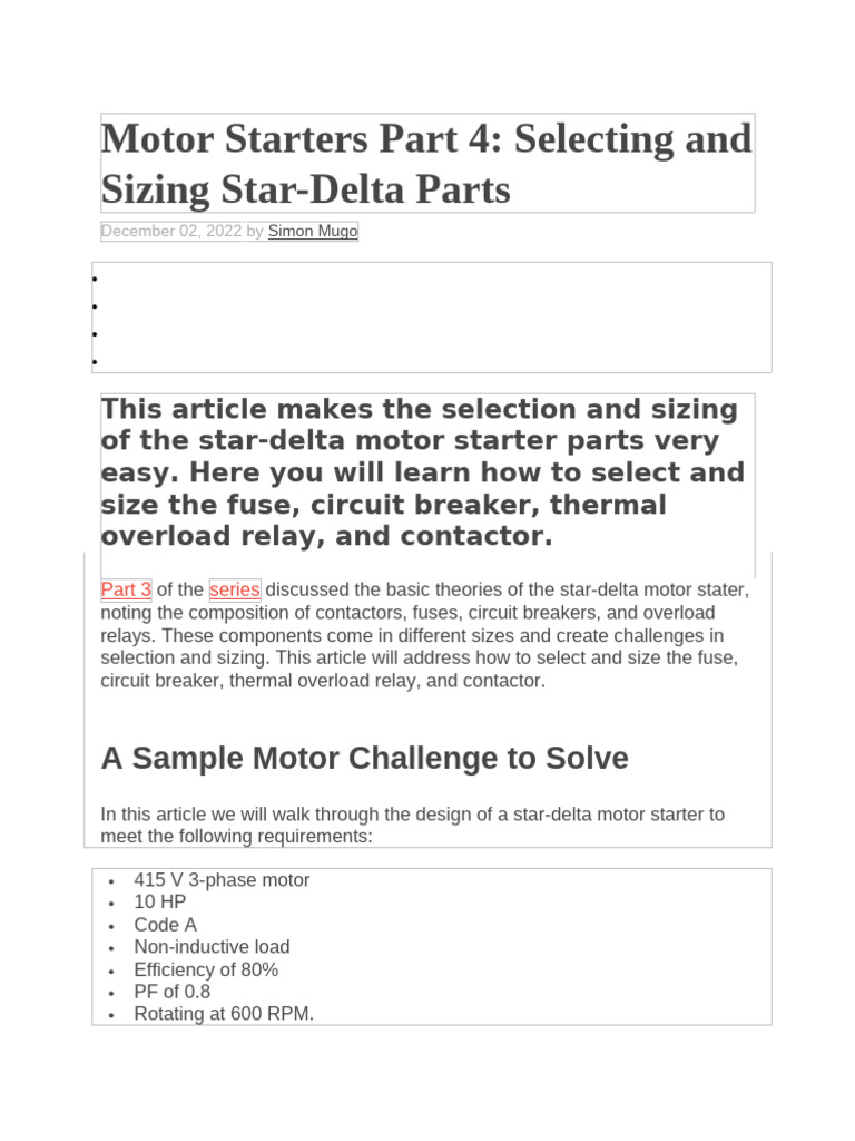 Motor Starting | PDF | Electric Motor | Relay