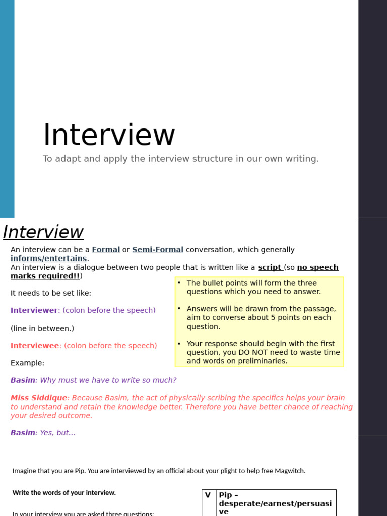 Interview Writing Guide | PDF | Interview