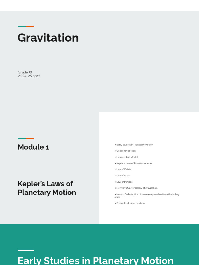 7. Gravitation 2024-25 ppt1 | PDF | Orbit | Apsis