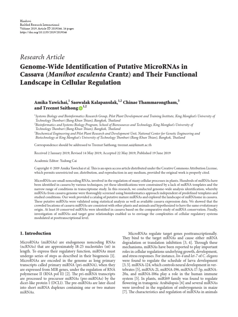 Genome-Wide Identification of Putative MicroRNAs | PDF | Micro Rna ...