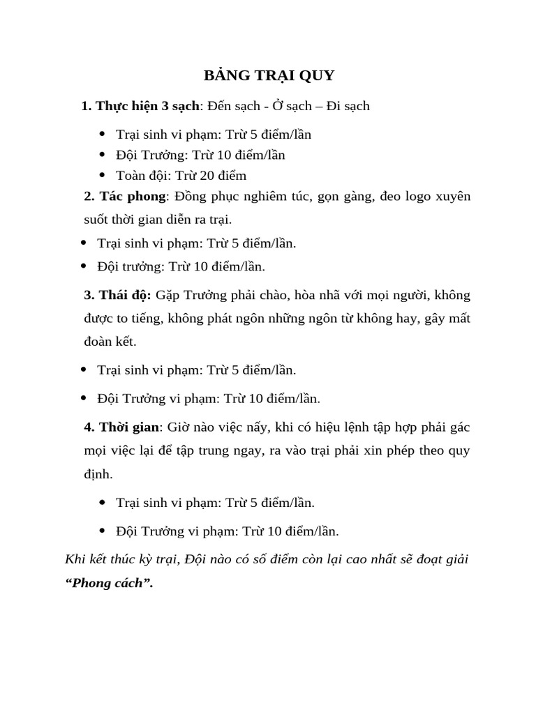 BẢNG TRẠI QUY (1) | PDF