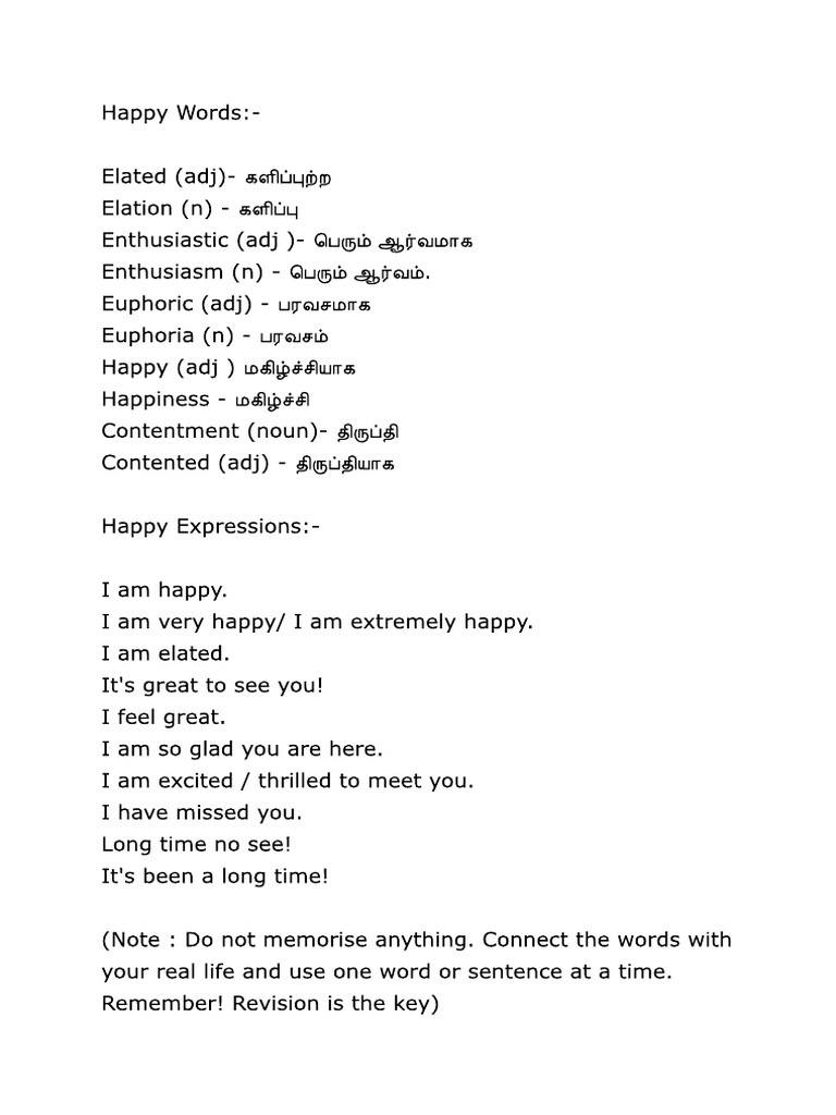 Happy Words | PDF