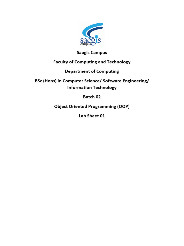 Lab Sheet 01 | PDF