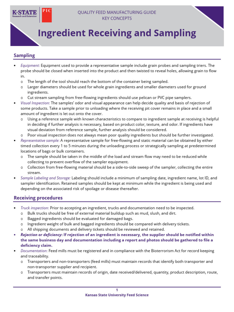 4.1 Receiving and Sampling - FORMATTED-1 | PDF