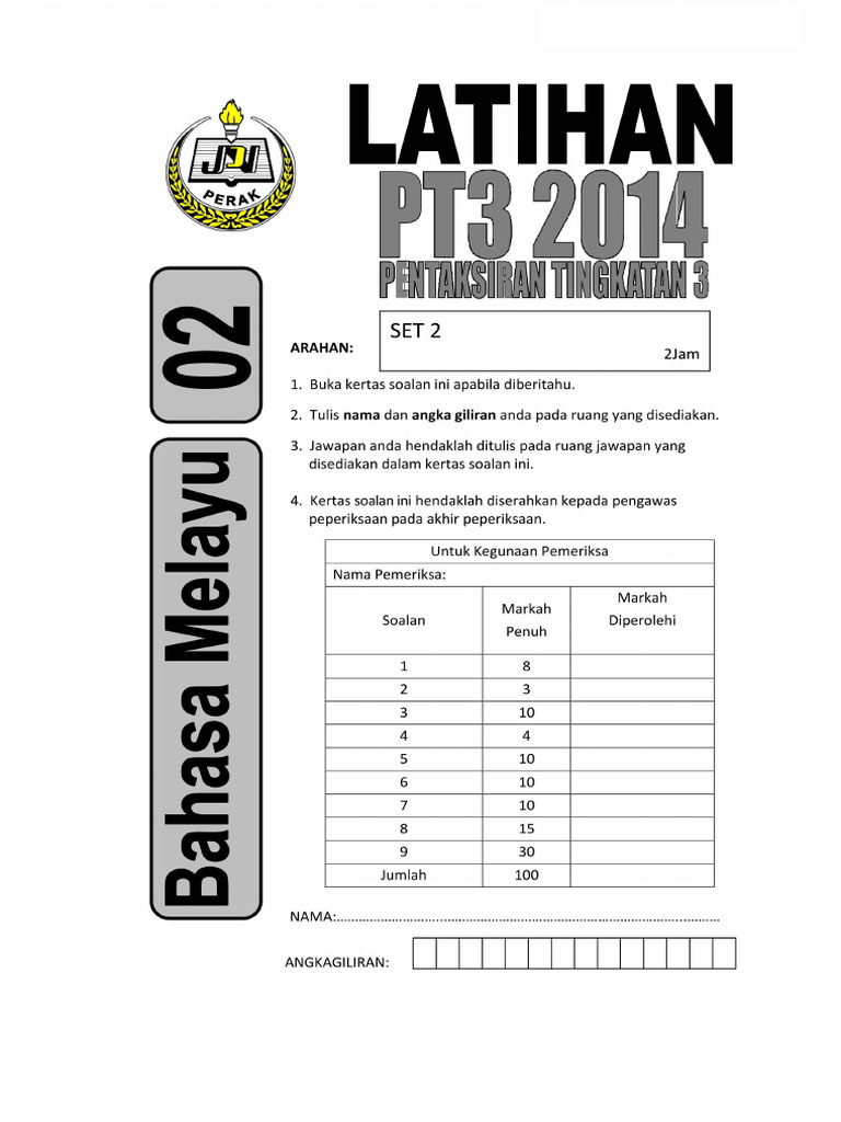 2014 Perak Latihan PT3 SET2 BM | PDF